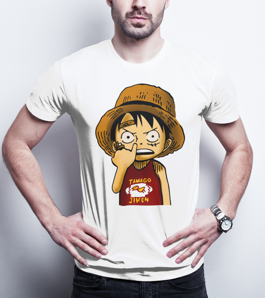 Luffy Childhood Tamago Jiken Iconic Straw Hat Young Luffy T-Shirt