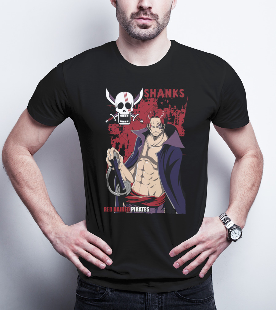 Red Haired Pirates Shanks Skull Symbol Manga T-Shirt