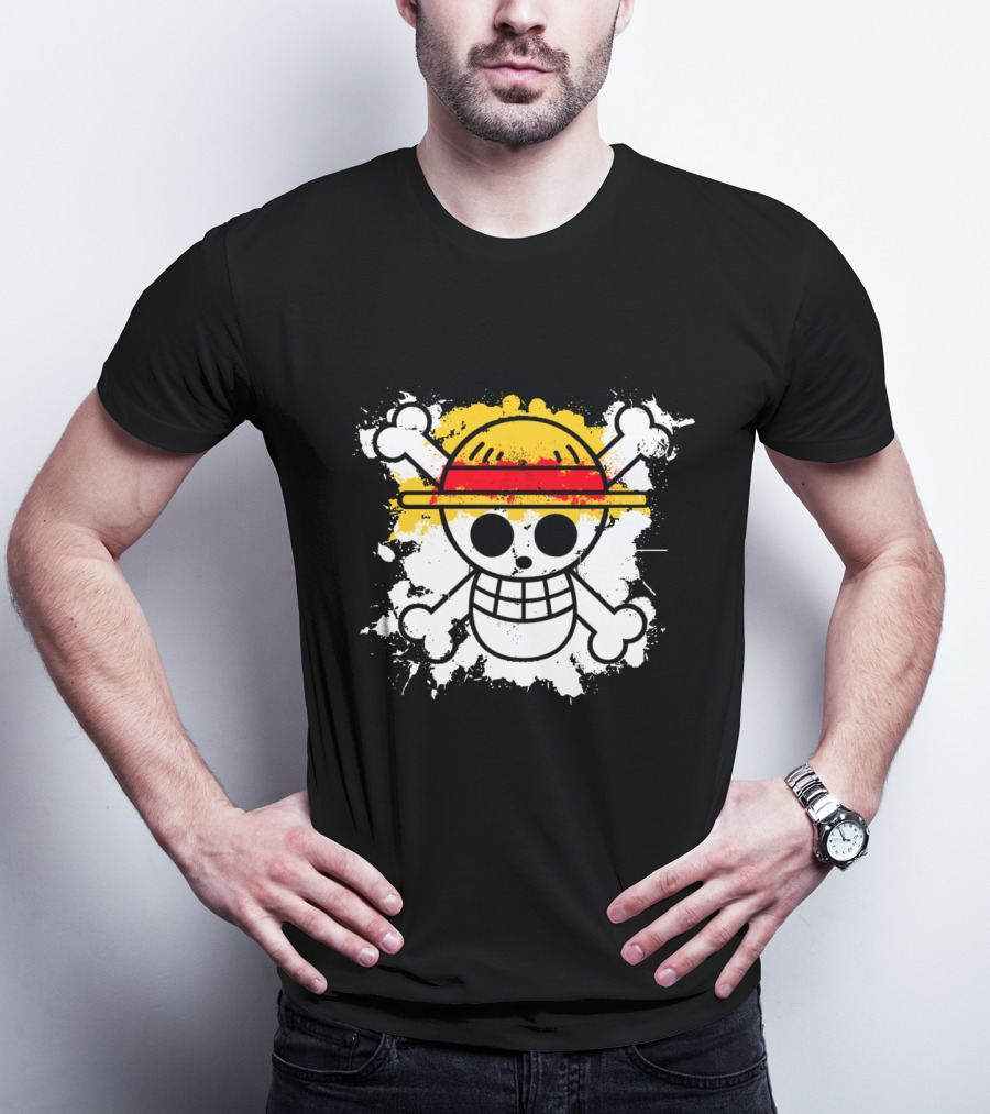 Straw Hat Pirates Jolly Roger Skull Emblem One Piece Anime T-Shirt