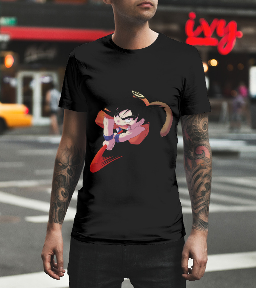 Aerial Attack Goku Dragon Ball Kid Flying Nimbus Power T-Shirt