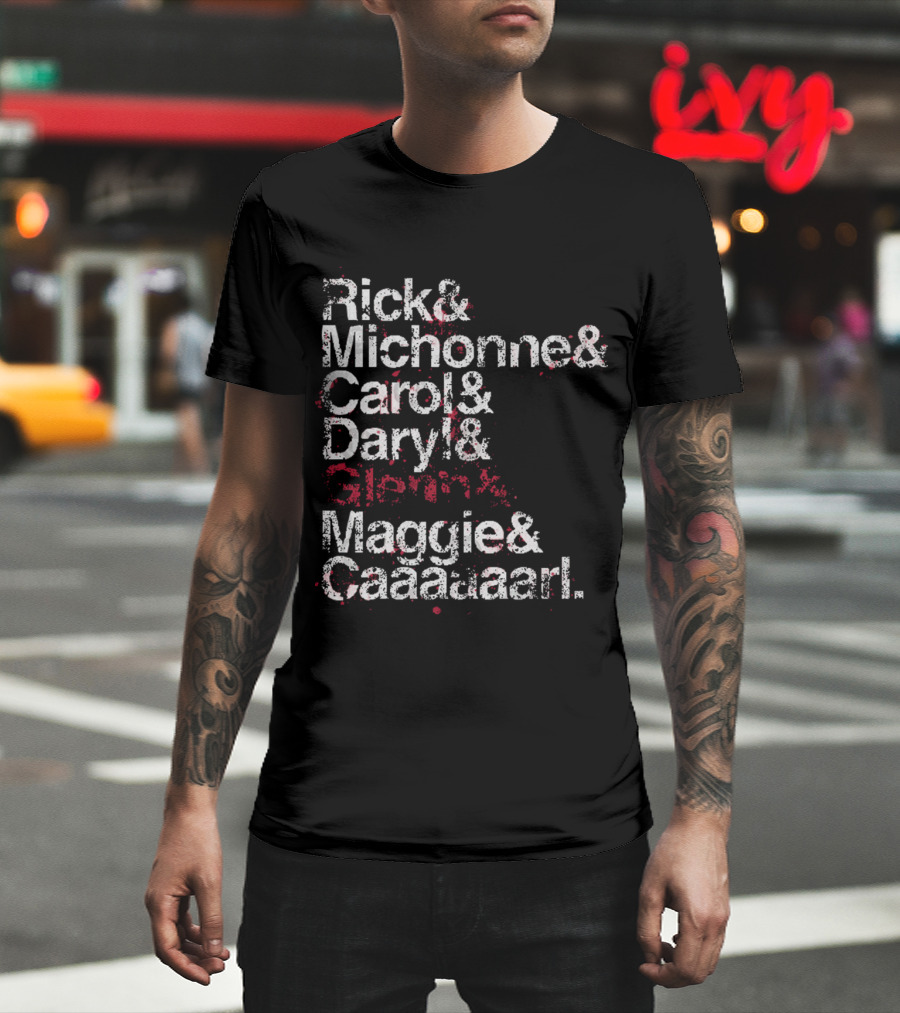 Rick And Michonne And Carol And Daryl And Maggie And Caaaaarl Spoiler Version T-Shirt