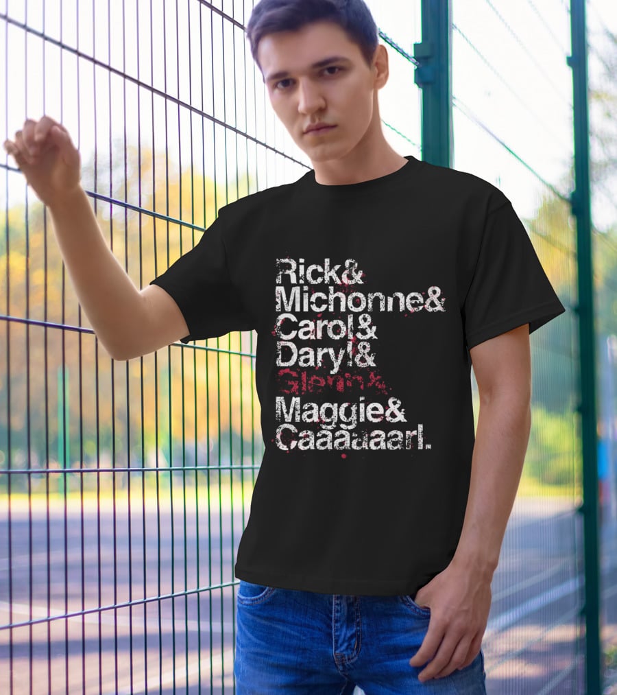 Rick And Michonne And Carol And Daryl And Maggie And Caaaaarl Spoiler Version T-Shirt