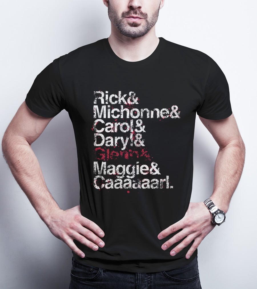 Rick And Michonne And Carol And Daryl And Maggie And Caaaaarl Spoiler Version T-Shirt