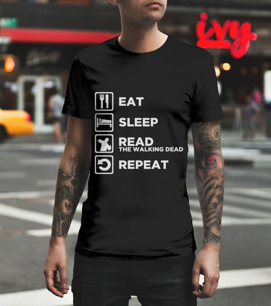 Eat Sleep Read The Walking Dead Repeat Zombie Cycle T-Shirt