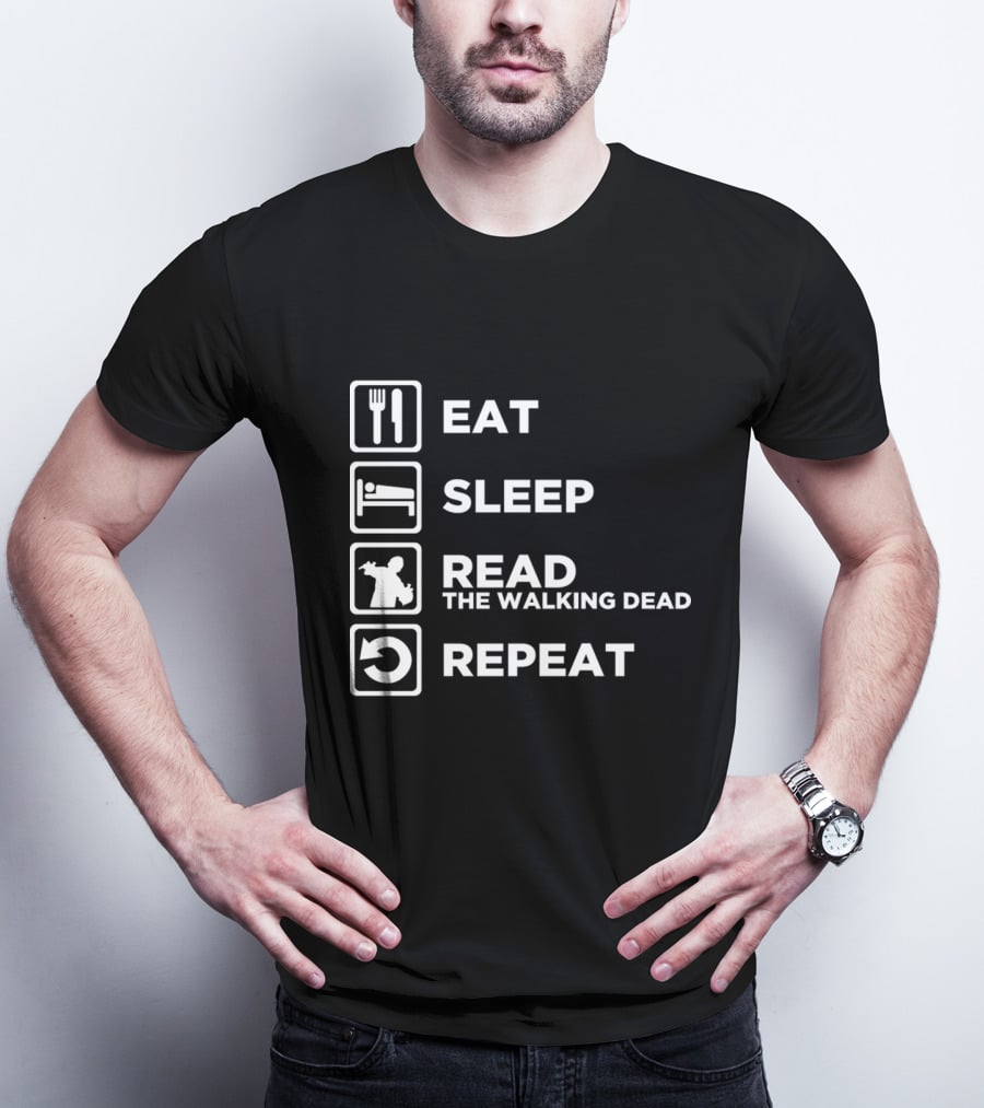 Eat Sleep Read The Walking Dead Repeat Zombie Cycle T-Shirt