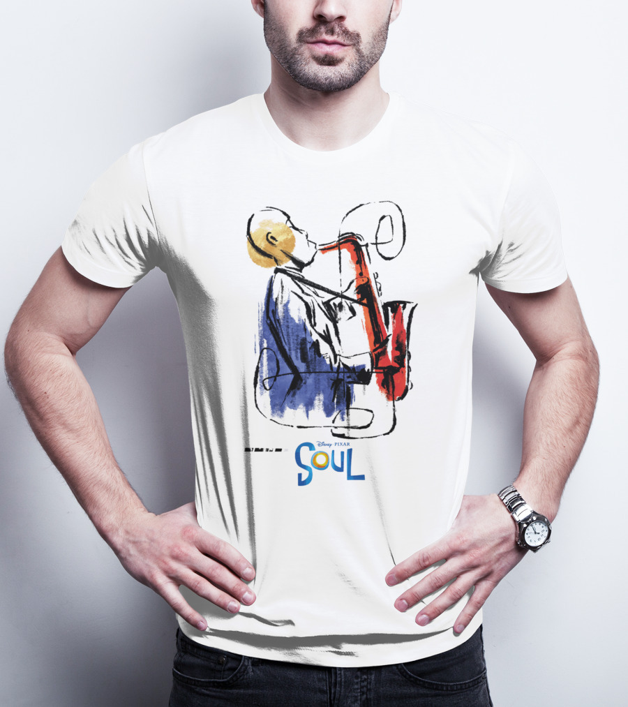 Disney Pixar Soul Watercolor Saxophonist T-Shirt