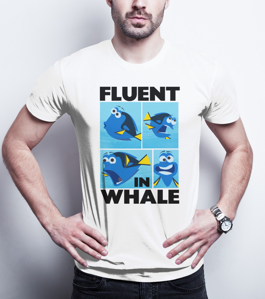 Fluent In Whale Bilingual Dory Ocean Humor T-Shirt