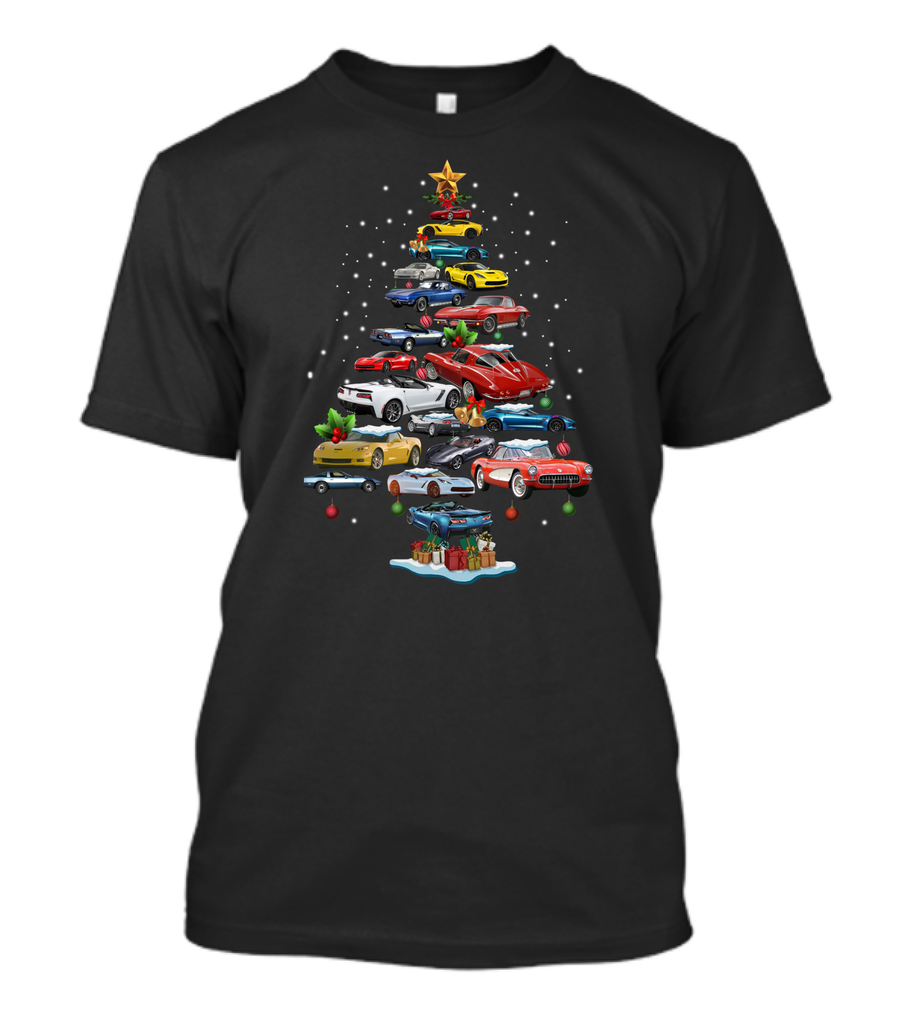 Corvette Christmas Tree Classic Cars Holiday Arrangement T-Shirt