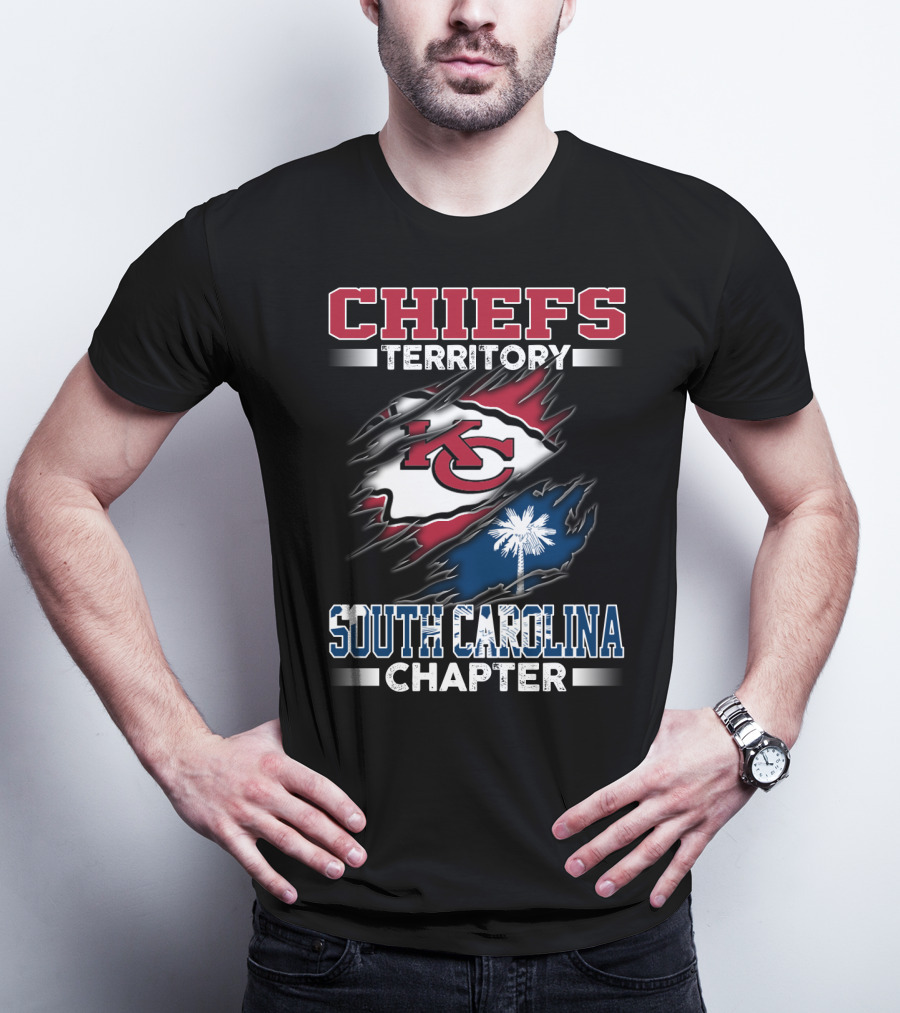 CHIEFS Territory South Carolina Chapter KC Logo Palmetto Flag T-Shirt