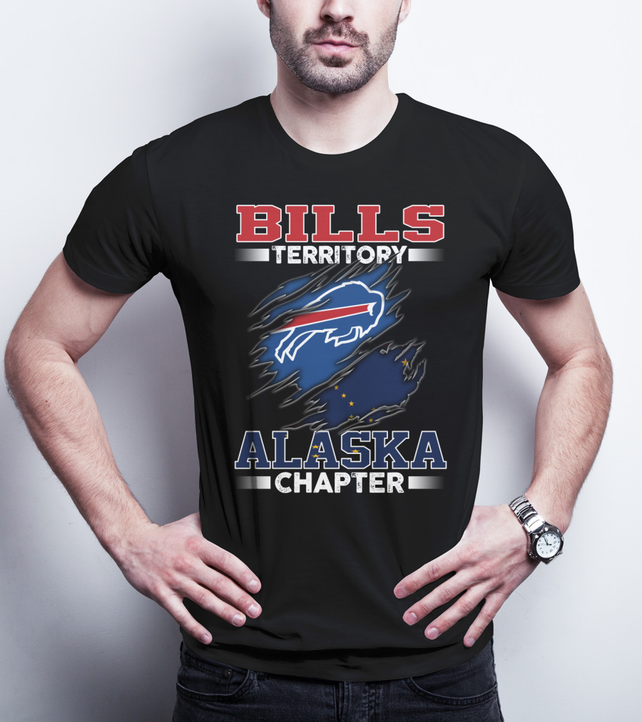 BILLS Territory Alaska Chapter Buffalo Icon With State Flag Elements T-Shirt