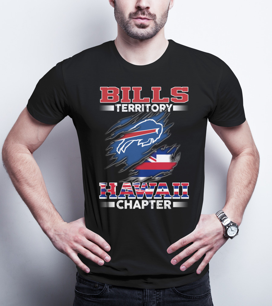 BILLS Territory Hawaii Chapter Buffalo Football Logo Flags T-Shirt