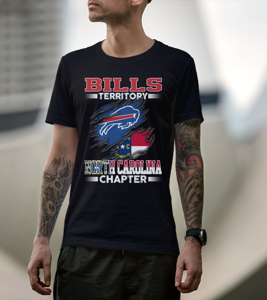 BILLS Territory North Carolina Chapter Buffalo Bills Logo And State Flag T-Shirt