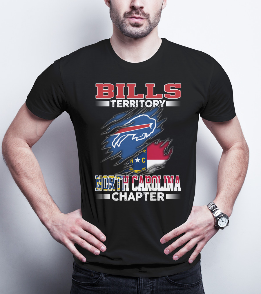 BILLS Territory North Carolina Chapter Buffalo Bills Logo And State Flag T-Shirt
