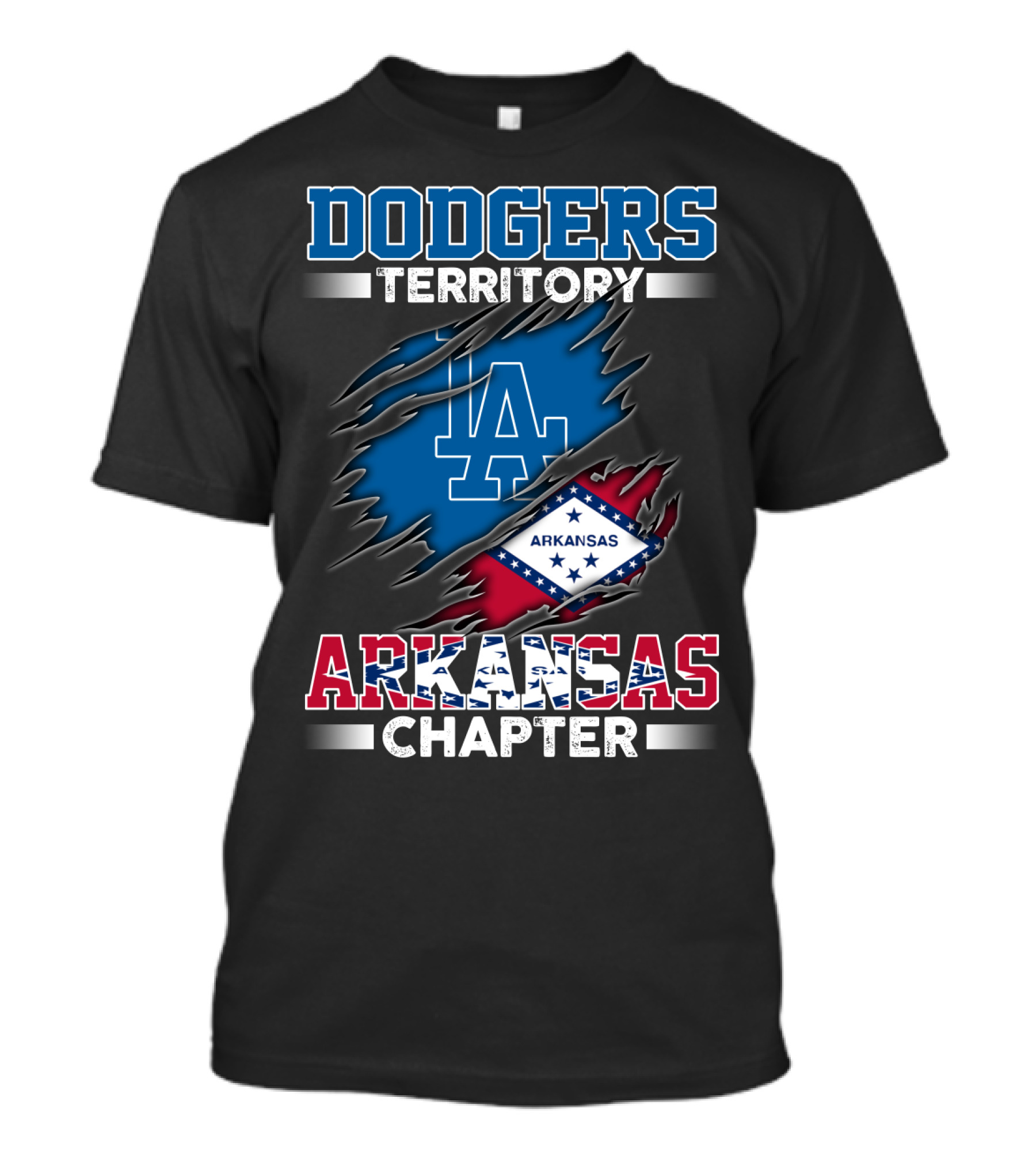 Dodgers Territory Arkansas Chapter LA Arkansas Flag T-Shirt