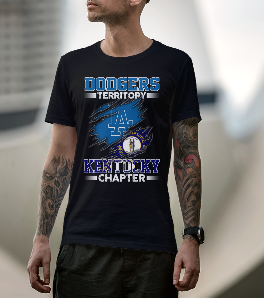 Dodgers Territory Kentucky Chapter LA Kentucky Flag T-Shirt