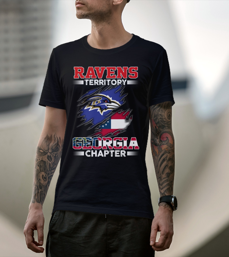 Ravens Territory Georgia Chapter Flag T-Shirt