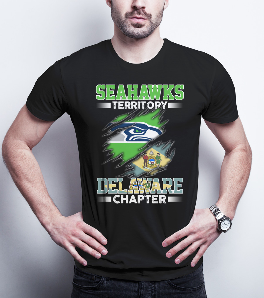 Seahawks Territory Delaware Chapter Flag T-Shirt