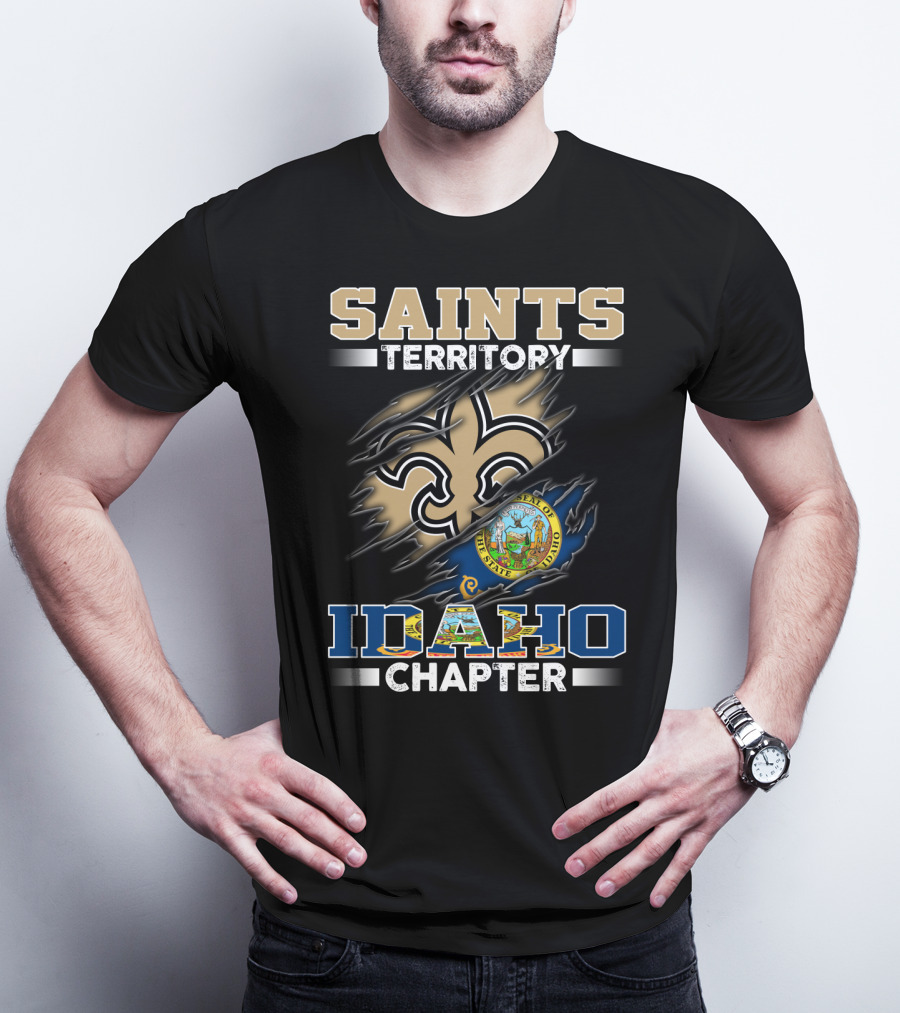 Saints Territory Idaho Chapter State Of Idaho Seal Fleur-De-Lis Symbol T-Shirt