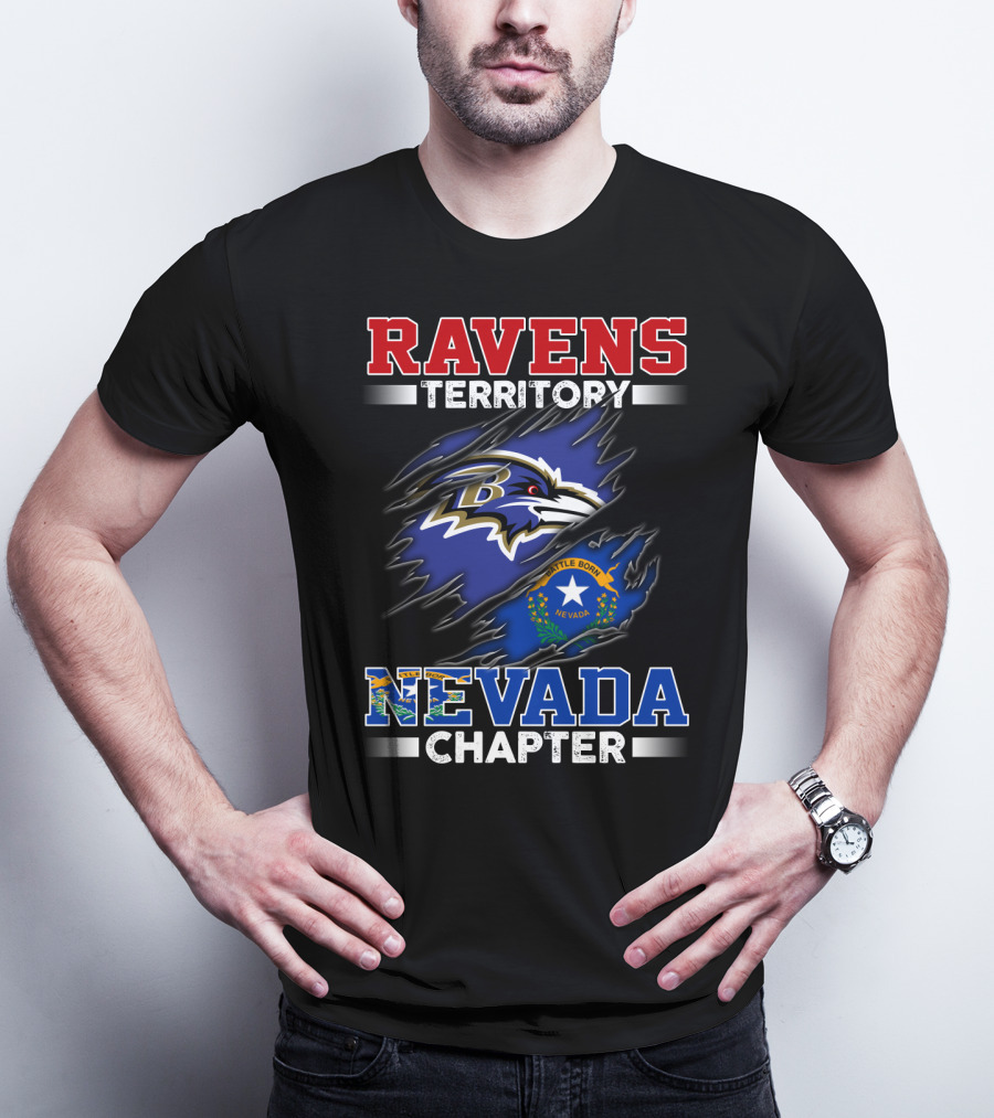 RAVENS TERRITORY NEVADA CHAPTER BATTLE BORN FLAG T-Shirt
