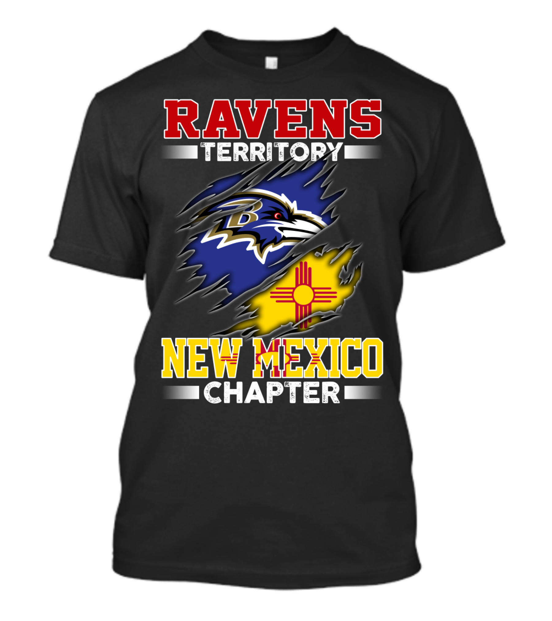Ravens Territory New Mexico Chapter Ravens Logo Zia Symbol T-Shirt