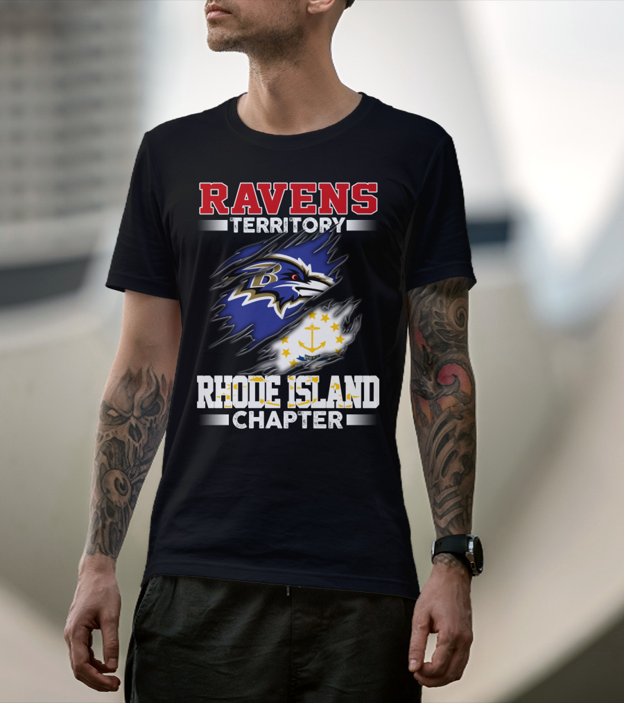 Ravens Territory Bold Logo Rhode Island Chapter Sports Fandom T-Shirt