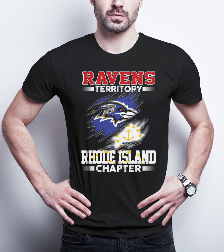 Ravens Territory Bold Logo Rhode Island Chapter Sports Fandom T-Shirt