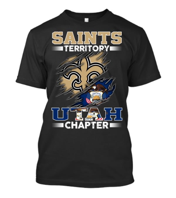 Saints Territory Utah Chapter Fleur-De-Lis State Seal And Eagle T-Shirt