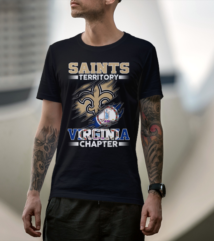 Saints Territory Virginia Chapter Fleur-De-Lis With State Seal T-Shirt