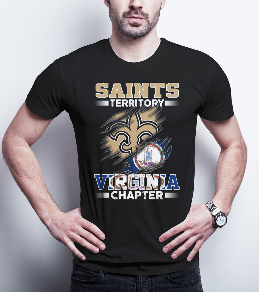 Saints Territory Virginia Chapter Fleur-De-Lis With State Seal T-Shirt