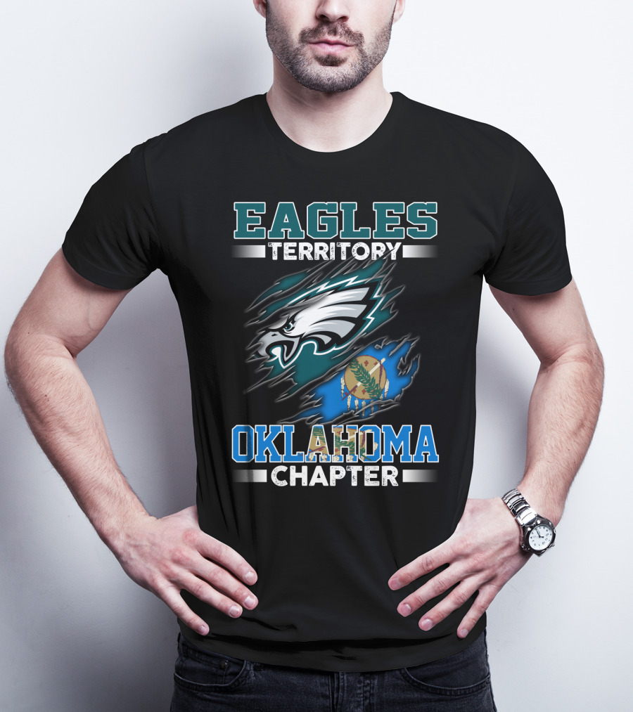 Eagles Territory Oklahoma Chapter Logo Flag Style T-Shirt