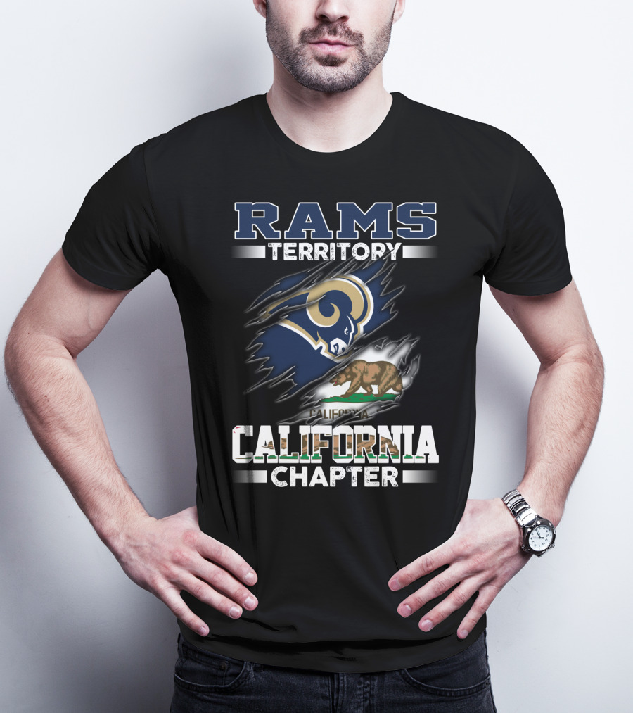 Rams Territory California Chapter Bear Flag Graphic Swirl T-Shirt