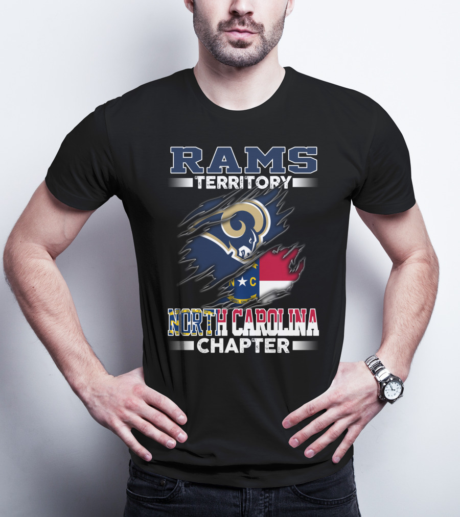 Rams Territory North Carolina Chapter Nc Flag Vintage Football Fan T-Shirt