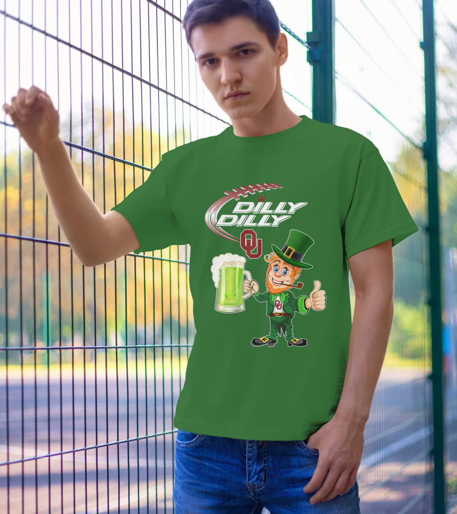 Dilly Dilly OU Football Green Beer Leprechaun T-Shirt