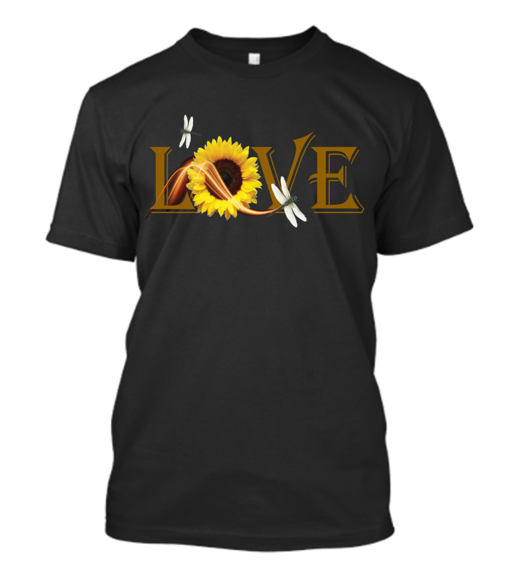 LOVE Sunflower Dragonfly T-Shirt