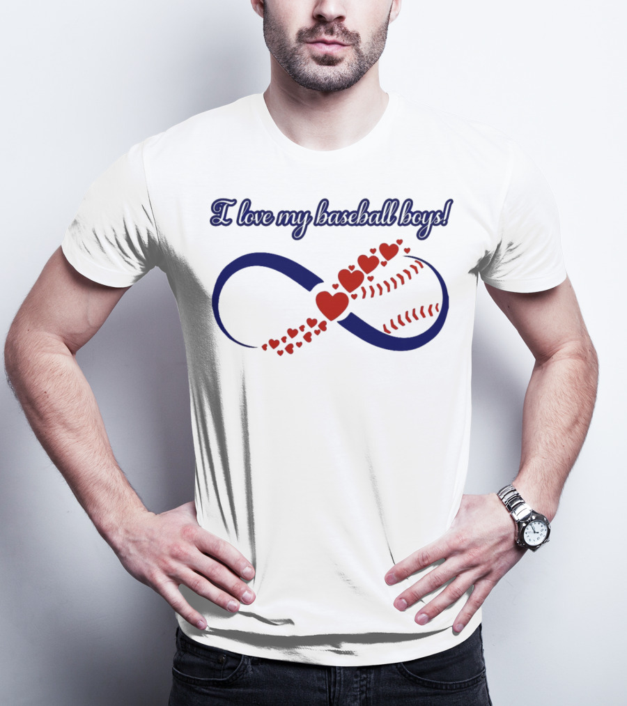 I Love My Baseball Boys Infinity Hearts T-Shirt
