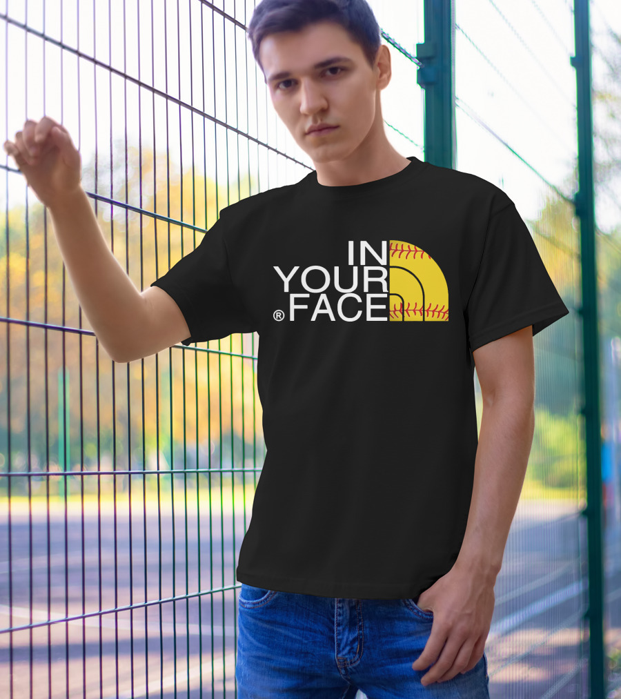 IN YOUR FACE Baseball Stitch T-Shirt