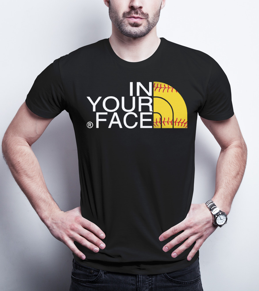IN YOUR FACE Baseball Stitch T-Shirt