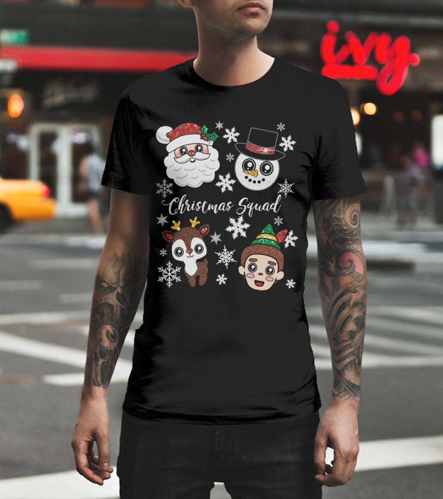 Christmas Squad Santa Snowman Reindeer Elf T-Shirt