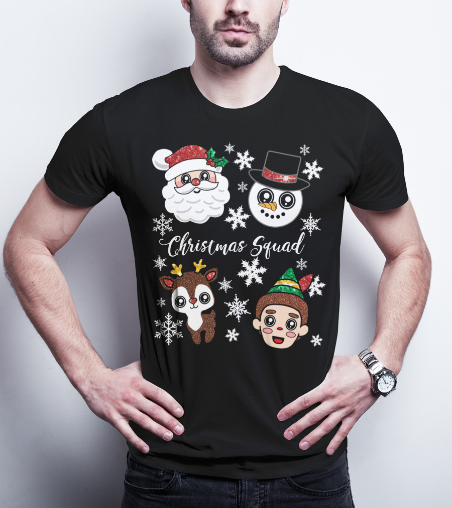 Christmas Squad Santa Snowman Reindeer Elf T-Shirt