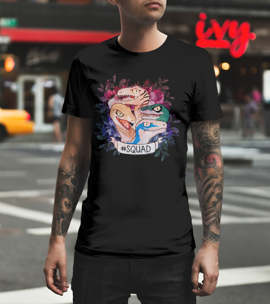 Squad Dinosaur Floral Raptors T-Shirt