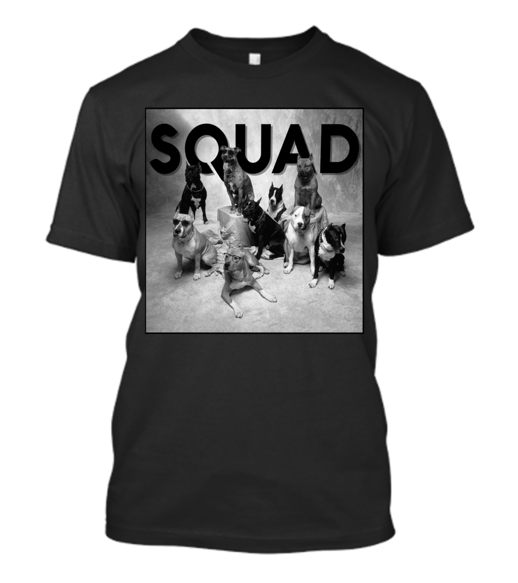 SQUAD Dog Group Black And White Photography T-Shirt