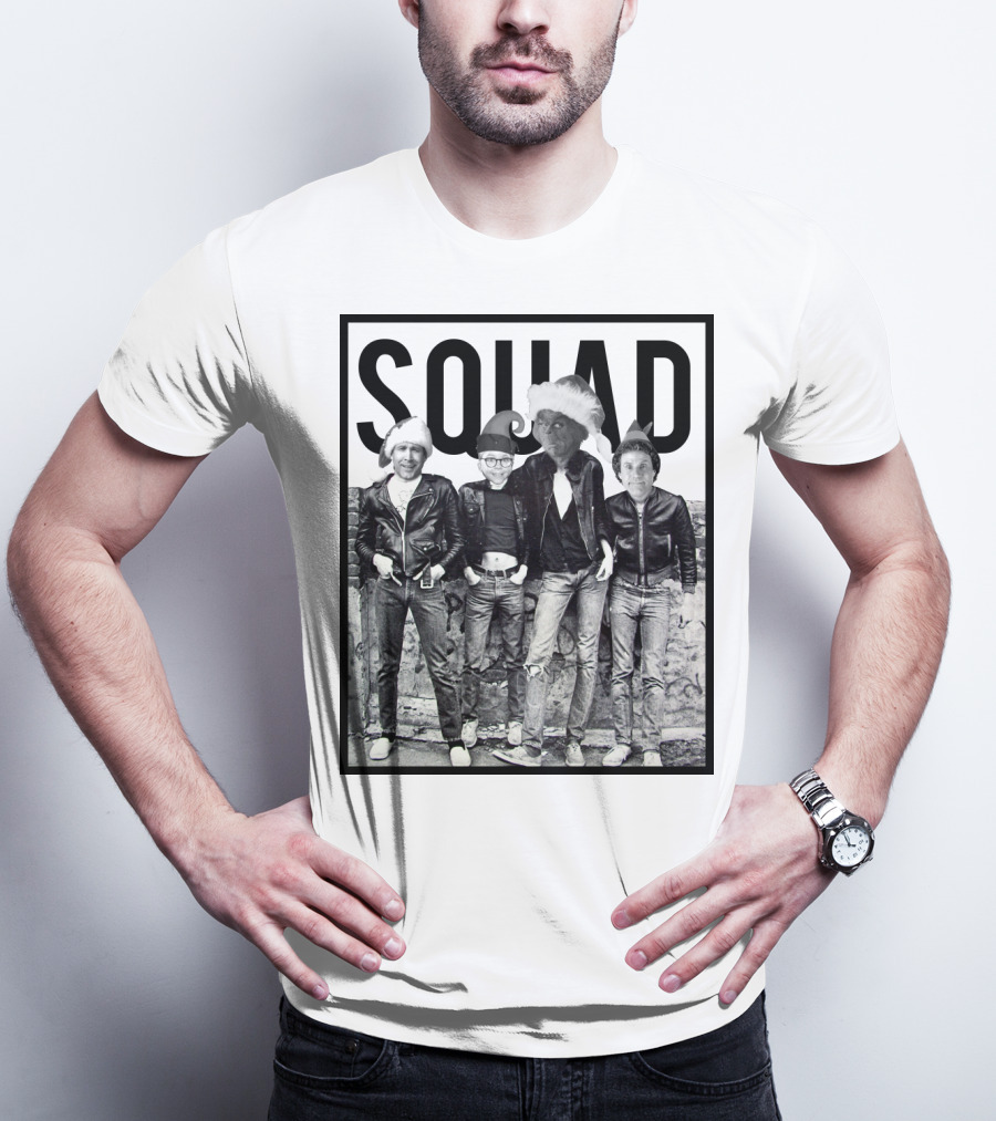 Xmas Squad Rock Band Santa Hats T-Shirt
