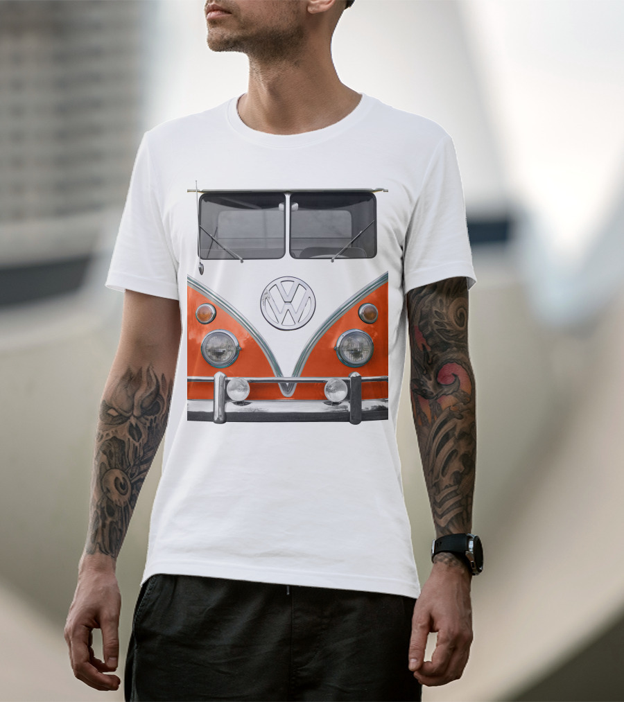 Volkswagen Orange Bus Front Vintage Look T-Shirt