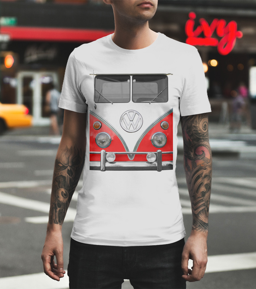 Volkswagen Camper Van Front Red And White Classic T-Shirt