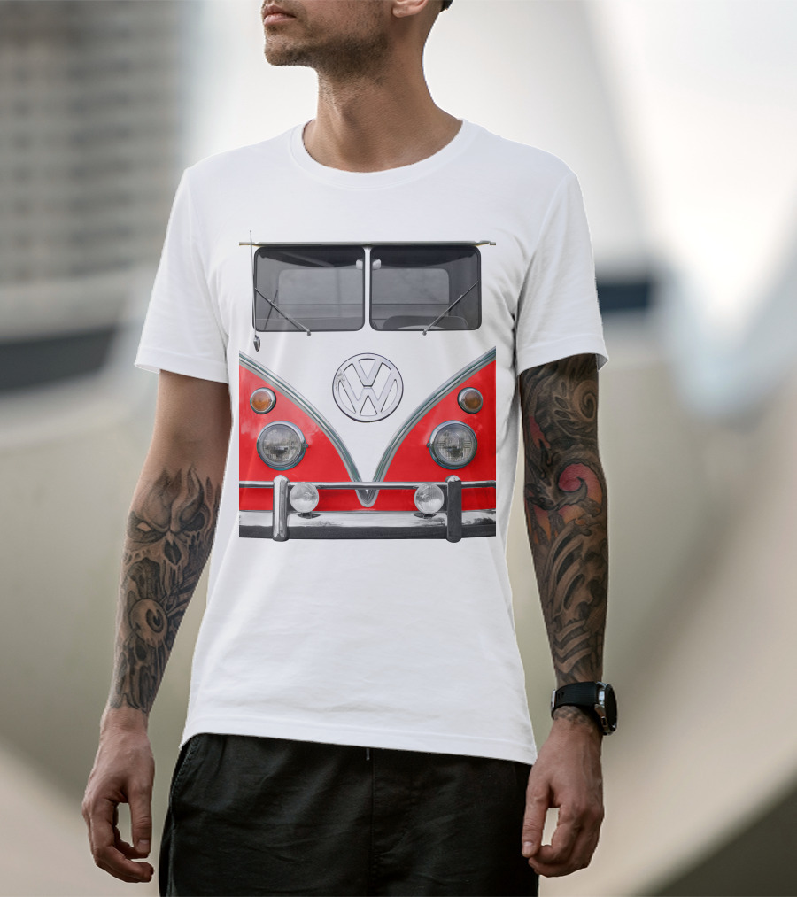 Volkswagen Camper Van Front Red And White Classic T-Shirt