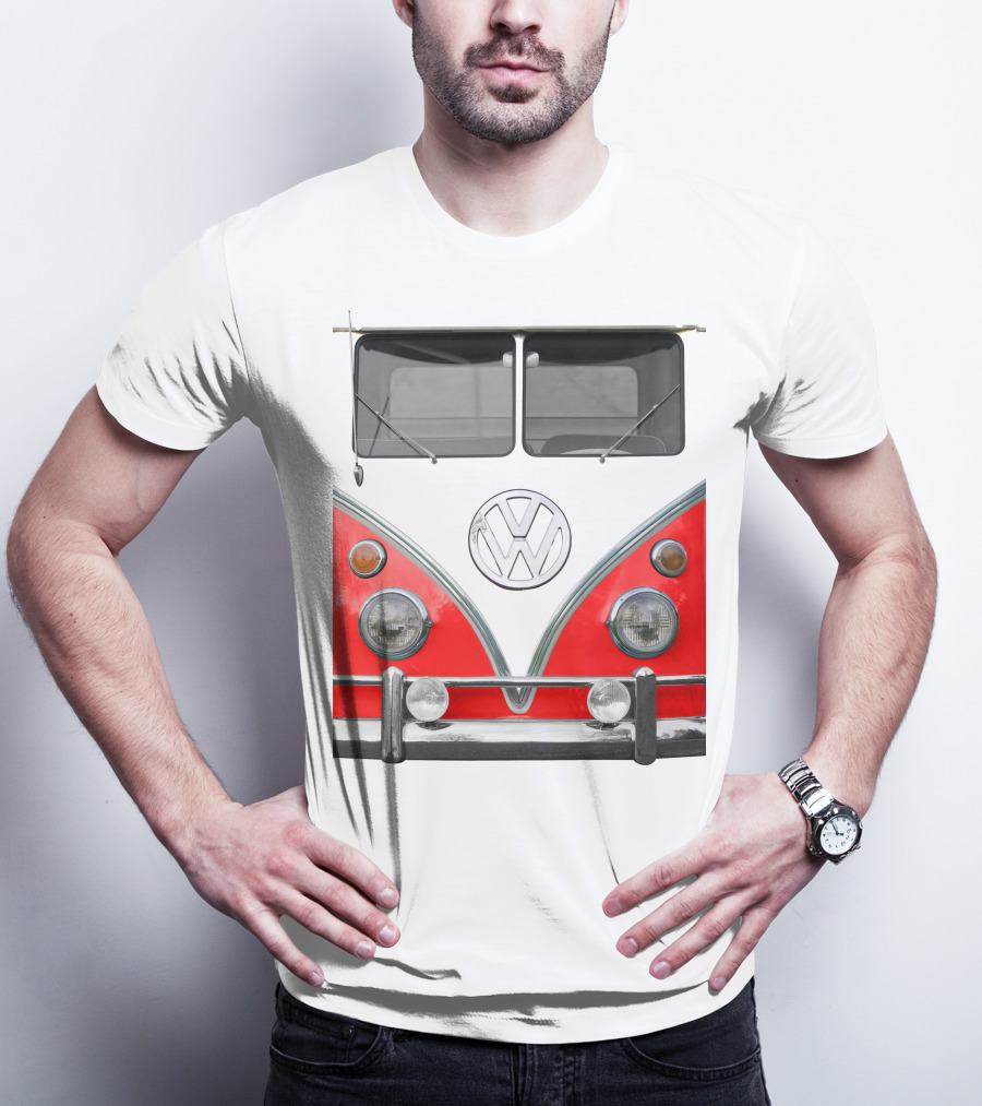 Volkswagen Camper Van Front Red And White Classic T-Shirt