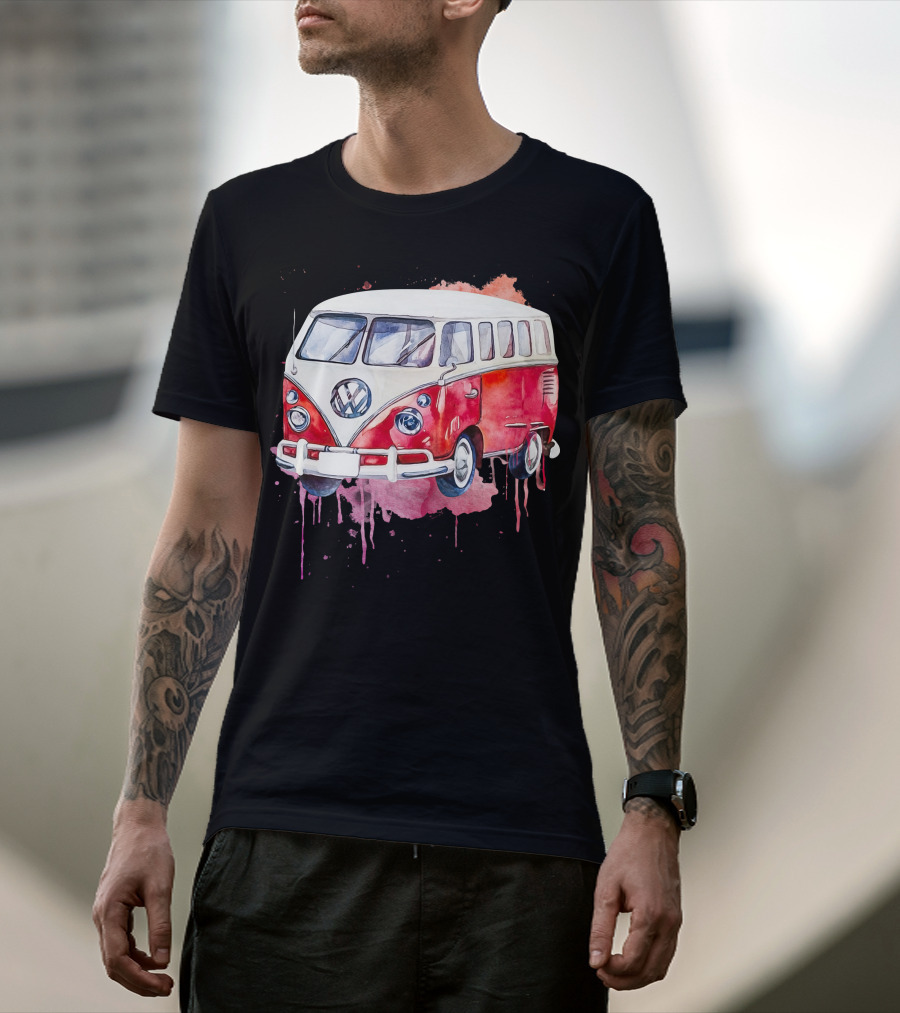 Volkswagen Camper Van Watercolor T-Shirt