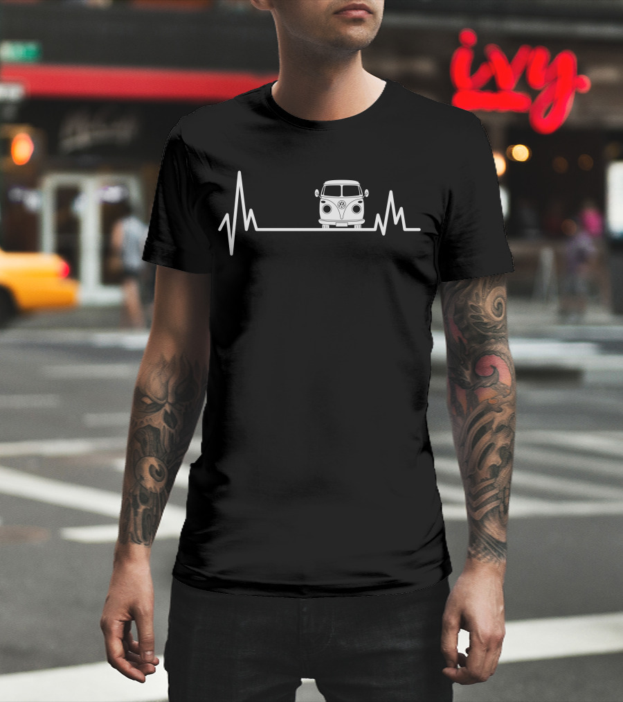 Volkswagen Van Heartbeat Line T-Shirt