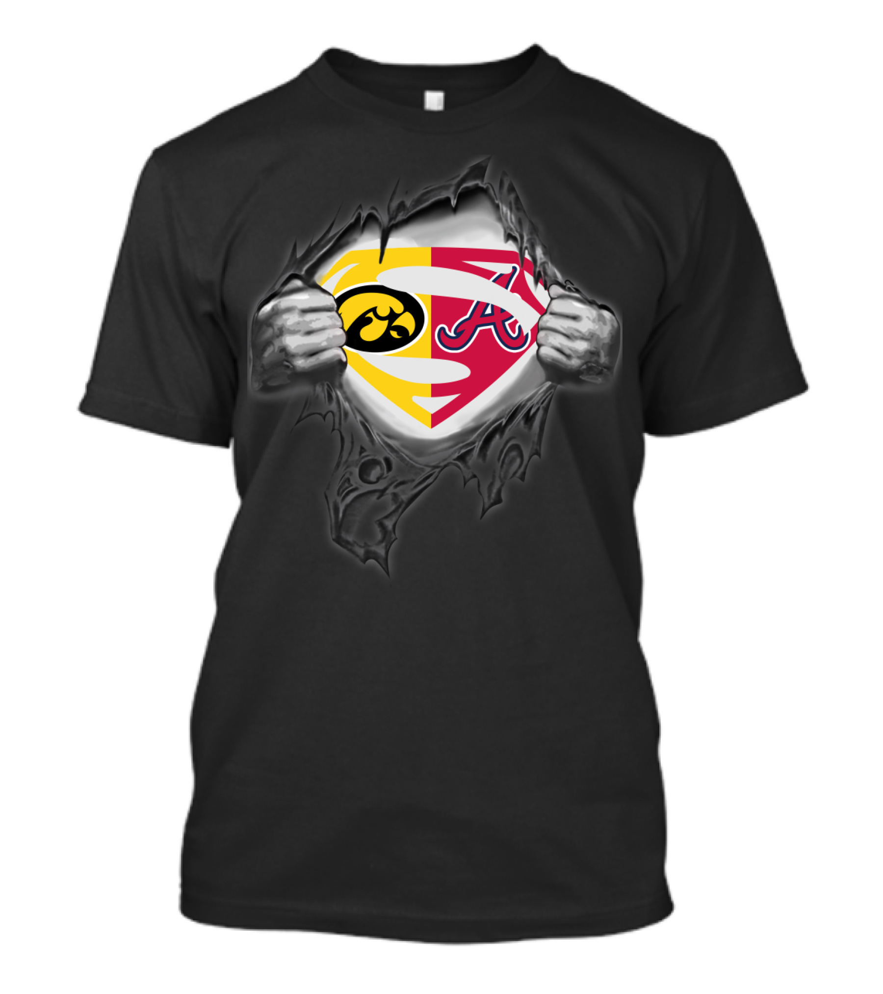 Hawkeyes Atlanta Braves Superman Symbol Crossover T-Shirt
