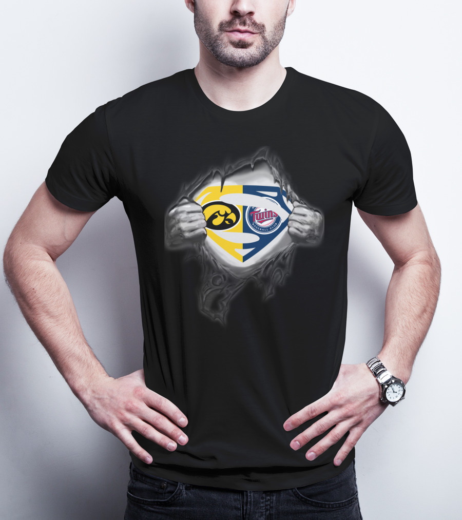 Hawkeyes Minnesota Twins Superman Hybrid T-Shirt